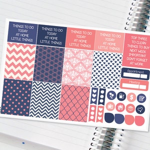 Navy Pink and Coral Planner Stickers Weekly Kit to Be Used With Erin ...