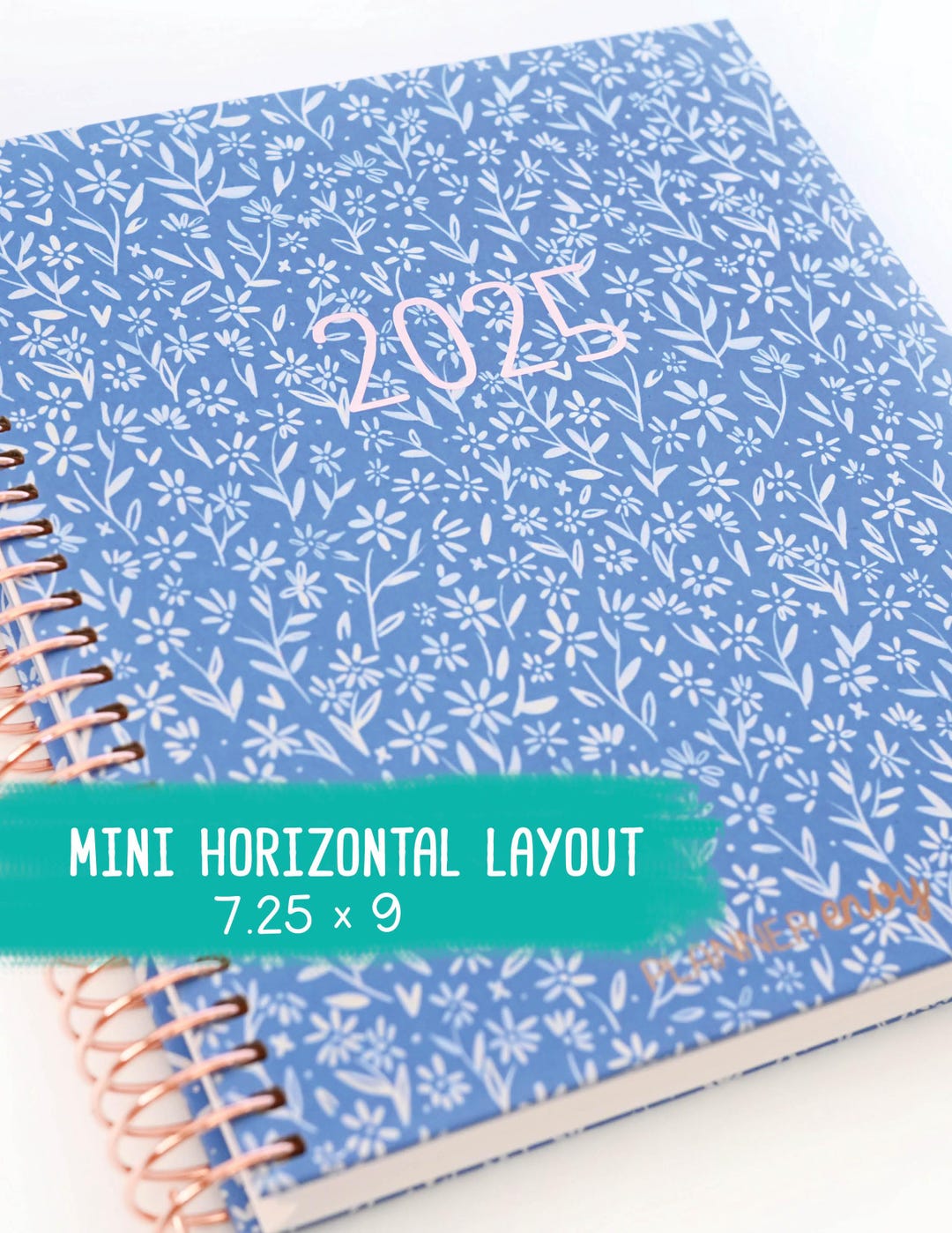 2025 Planner - Mini Horizontal Layout, Spiral Bound - "amalfi Floral ...