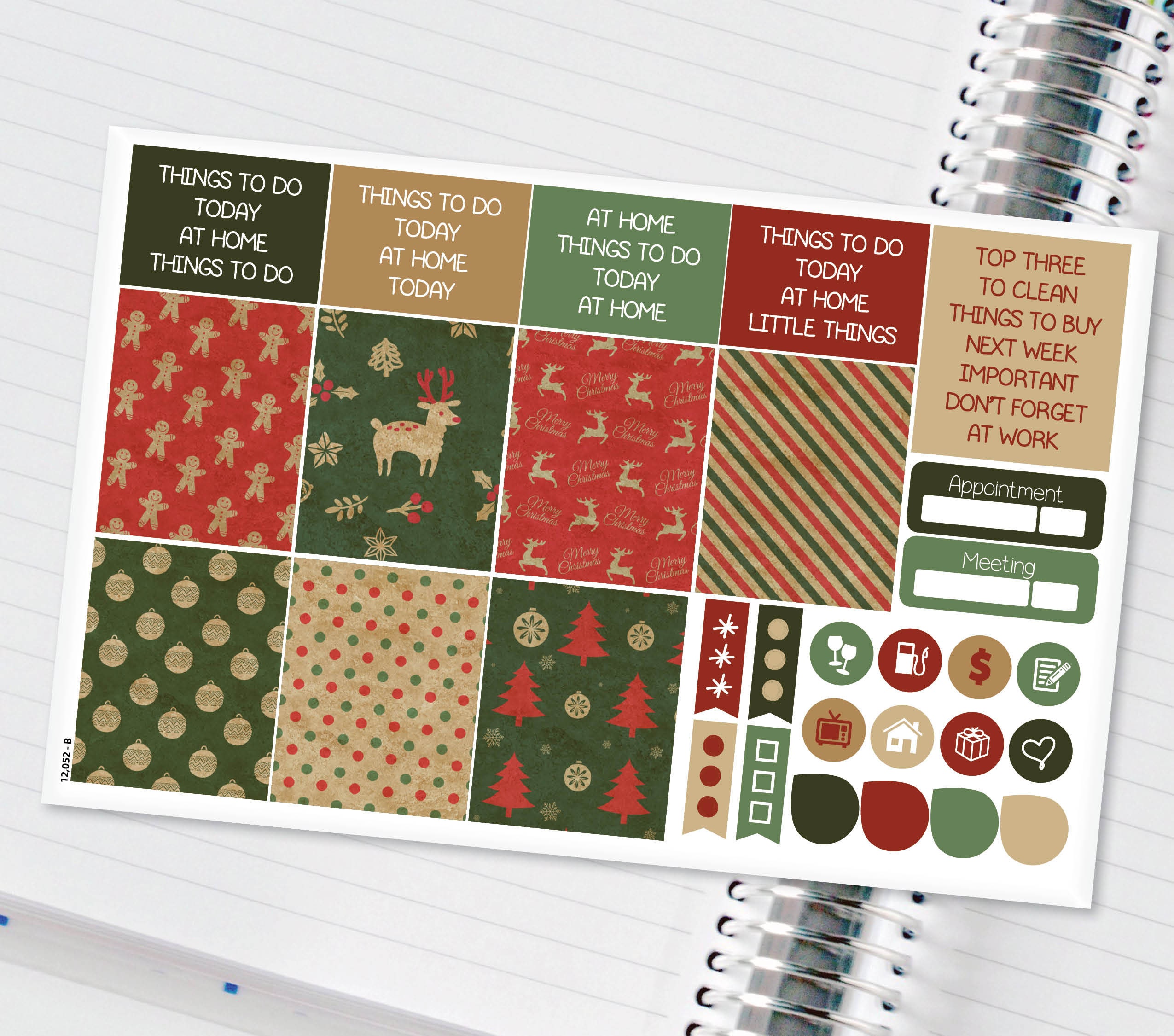 Vintage Christmas Mini Kit Weekly Planner Stickers for Erin - Etsy