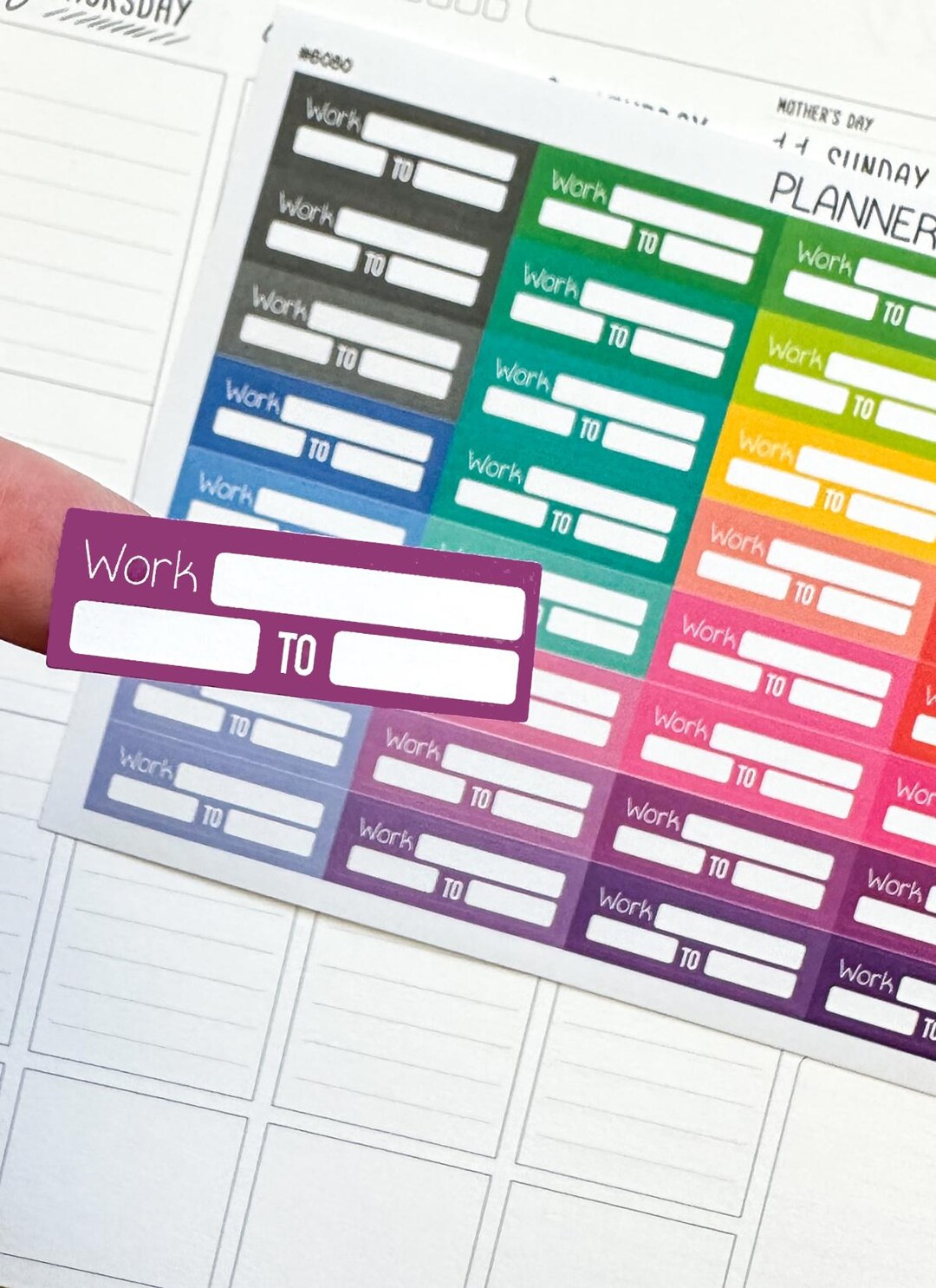 Work Schedule Planner Stickers Erin Condren Life Planner (ECLP) - 40 ...