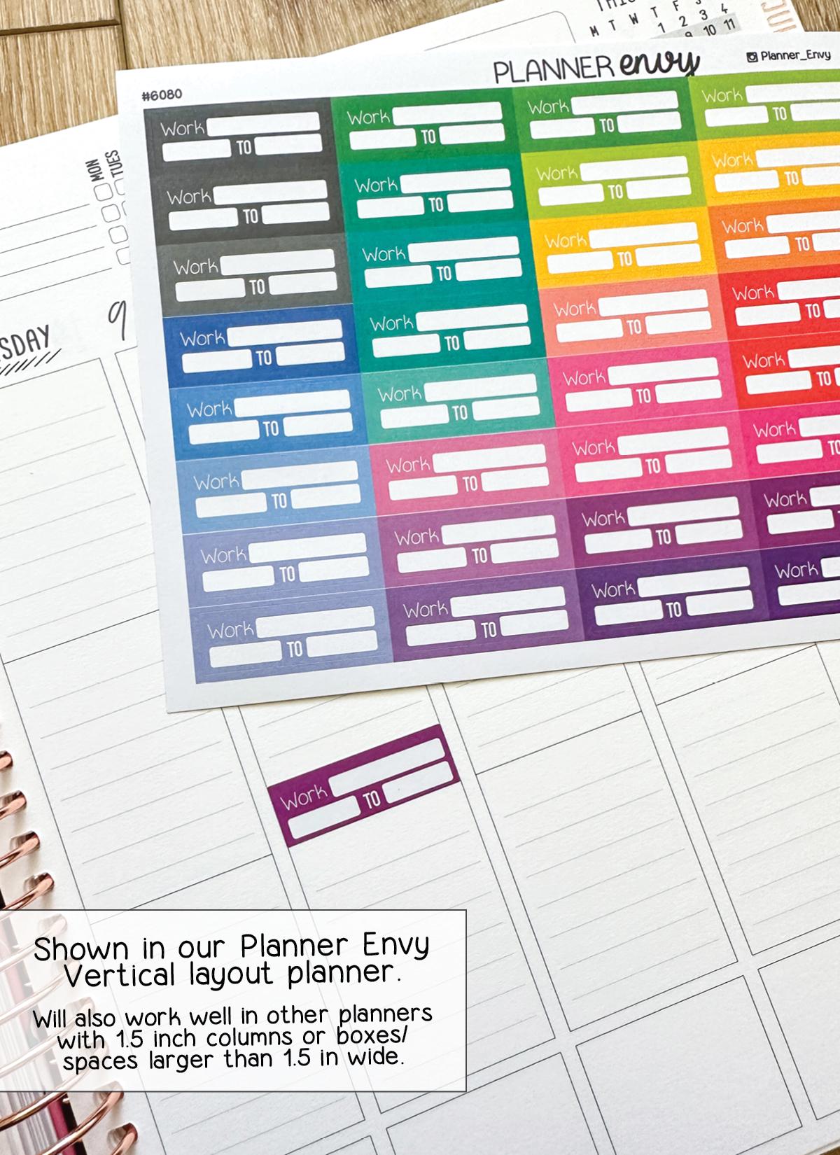 Work Schedule Planner Stickers Erin Condren Life Planner (ECLP) - 40 ...