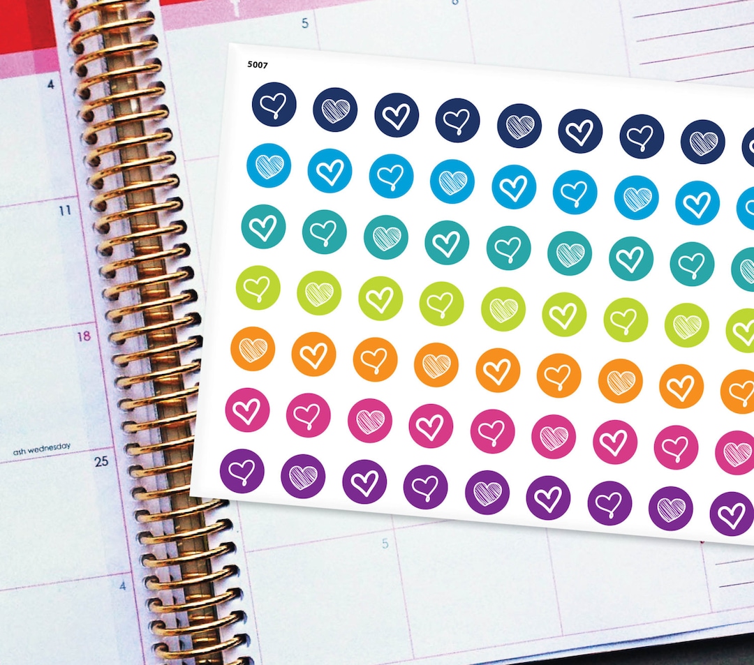 Planner Stickers Erin Condren Life Planner ECLP 77 Heart - Etsy