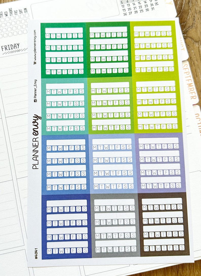 Weekly Habit Tracker Planner Stickers - 1.5 X 1.9 Inches - Weekly ...