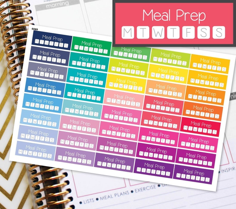 Meal Prep Diet Habit Tracker Planner Stickers to Be Used W/ - Etsy