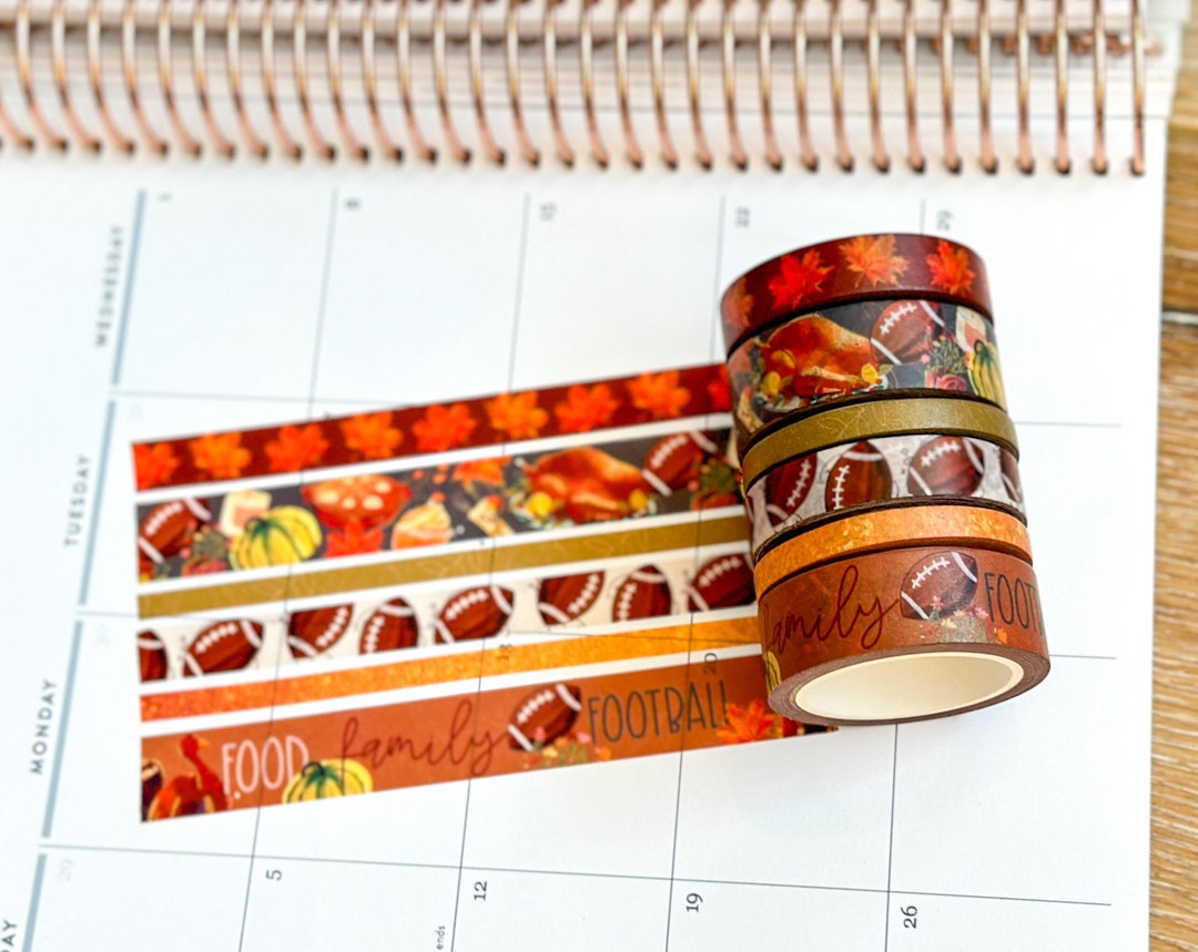 Football Fall Turkeys Thanksgiving Dinner Leaves Autumn Washi Tape Set ...