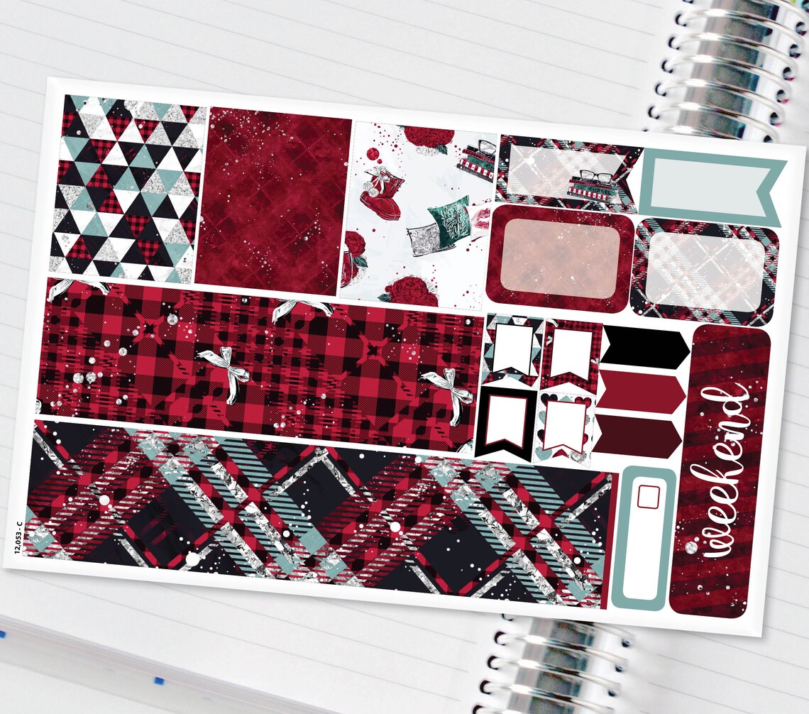 Plaid Holiday Cozy Christmas Kit Planner Stickers Sticker Kit - Etsy