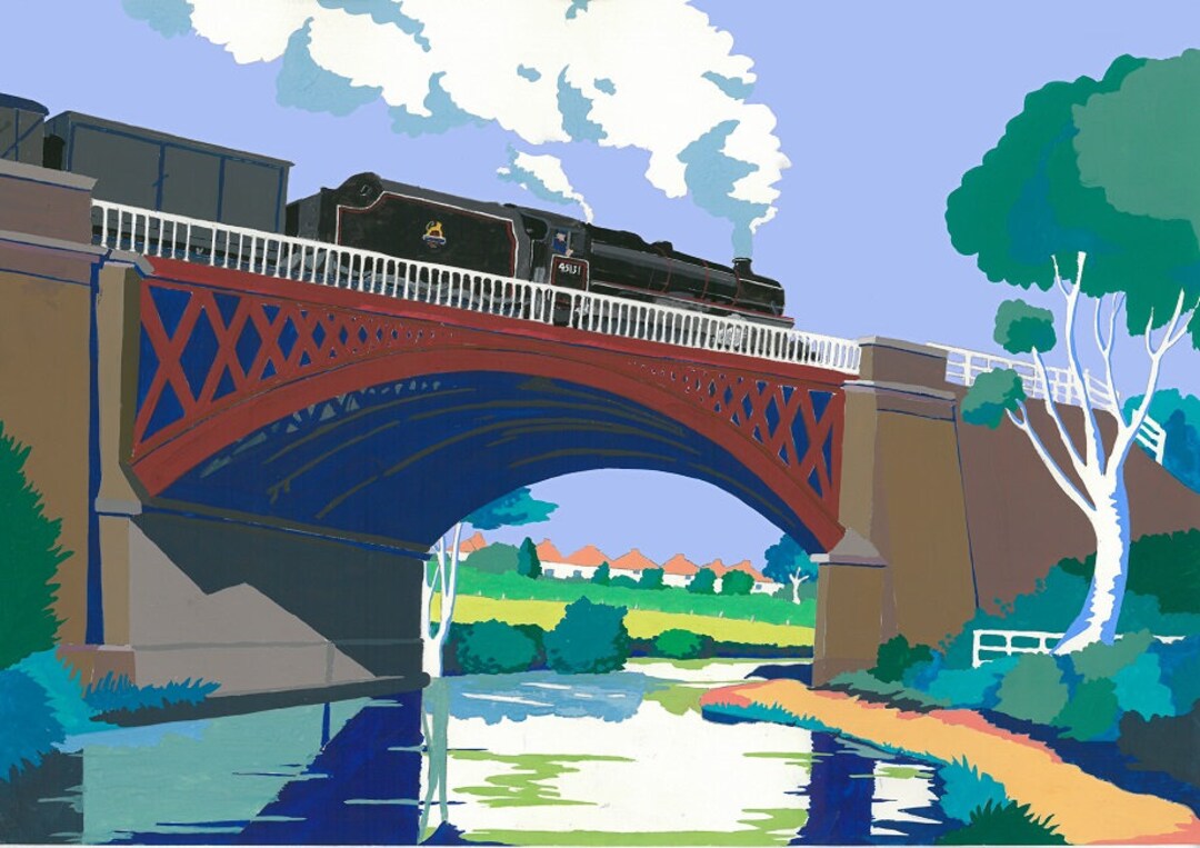 Black 5 Boxmoor Steam Train and Canal Signed Print A4 - Etsy