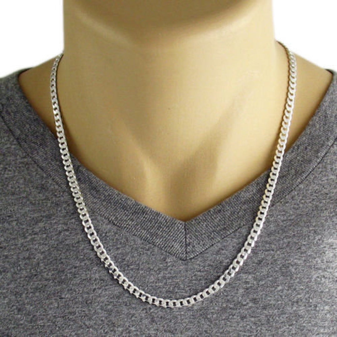 925 Sterling Silver Curb Link Chain Necklace 120 Gauge 5 Mm 18 / 20 ...