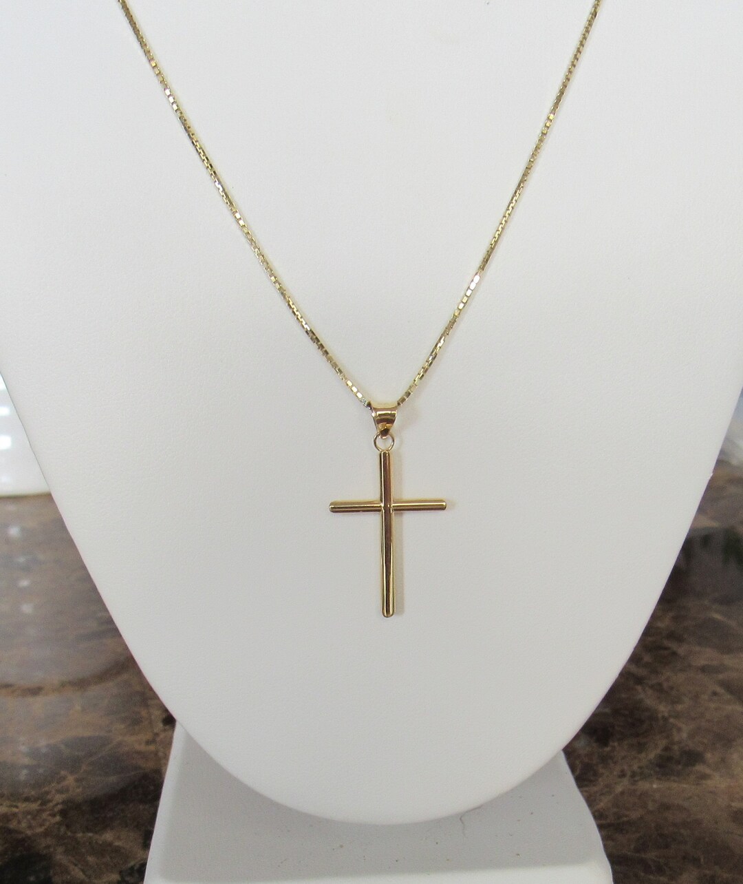 14K Solid Yellow Gold Cross Pendant - 26 MM - Etsy