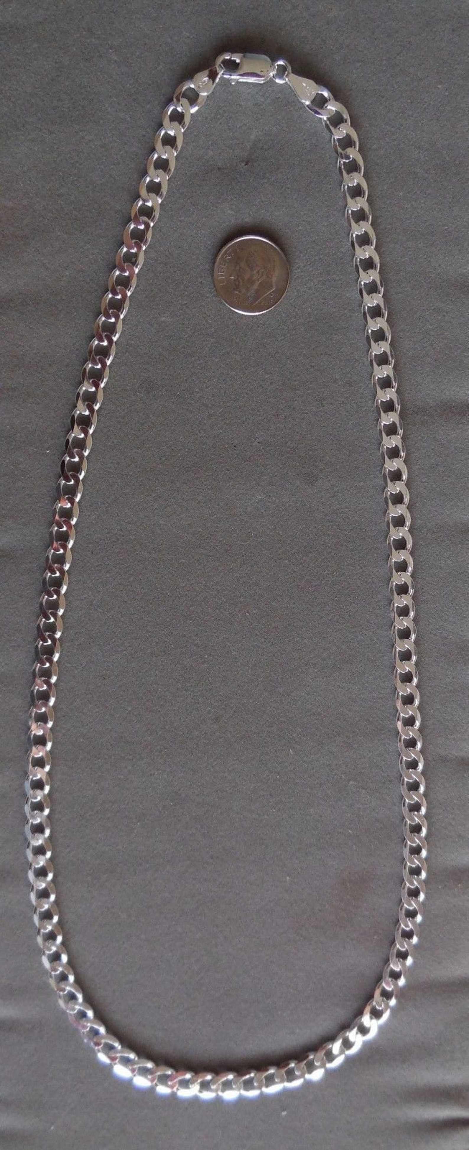 925 Sterling Silver Curb Link Chain Necklace 150 Gauge 6 Mm - Etsy
