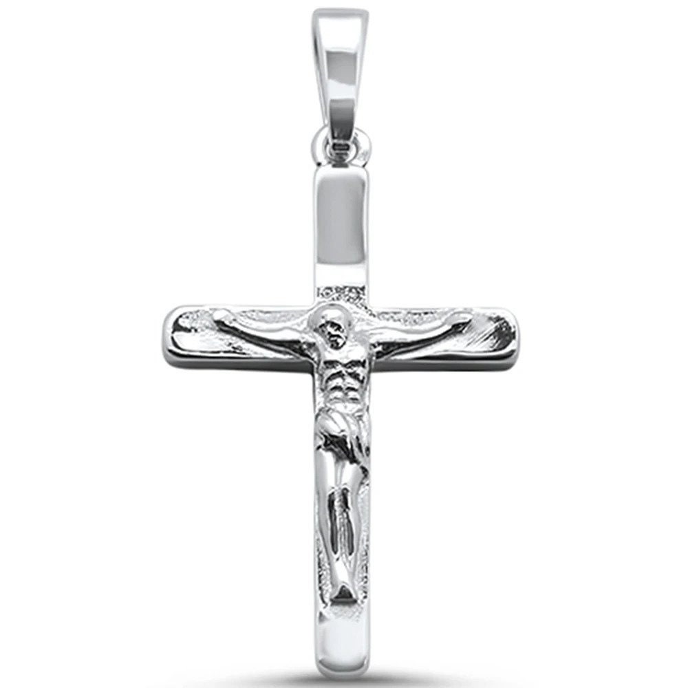 925 Sterling Silver Crucifix Pendant 36 MM | Etsy