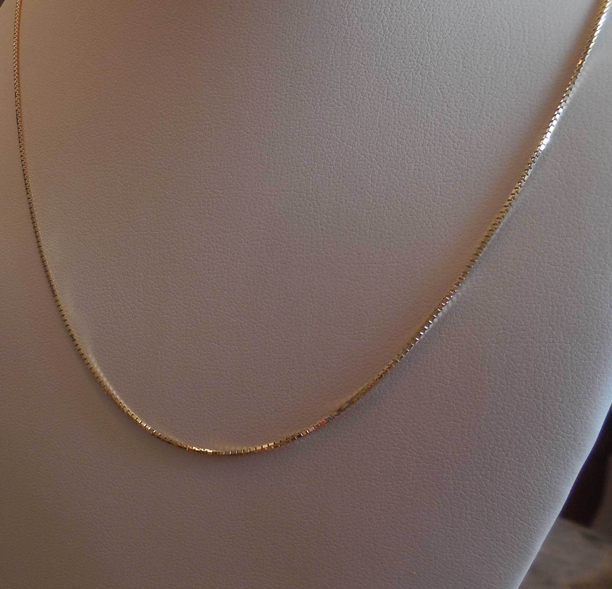 14K Solid Yellow Gold Box Chain Necklace 1.0 Mm | Etsy