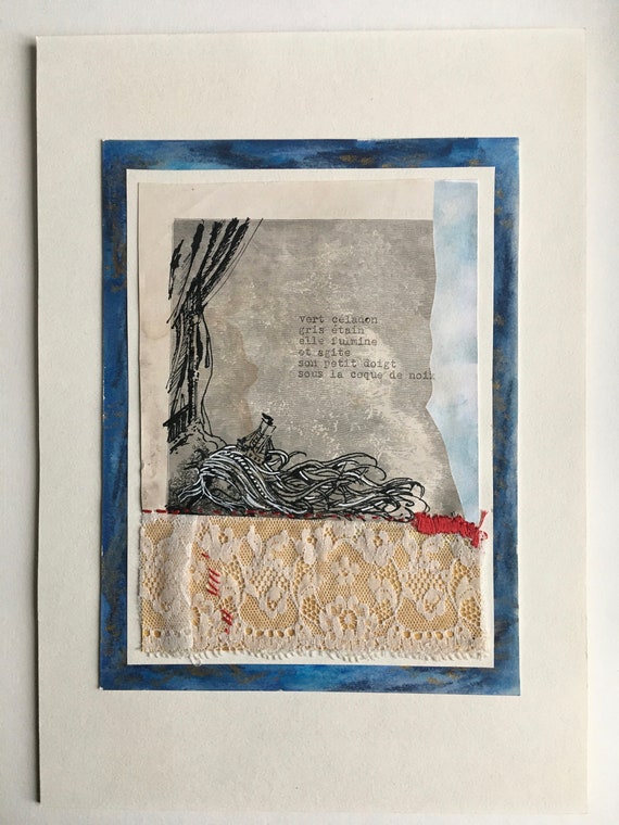 Original Illustration Poetic Collage Drawing Poem Storm and - Etsy ...