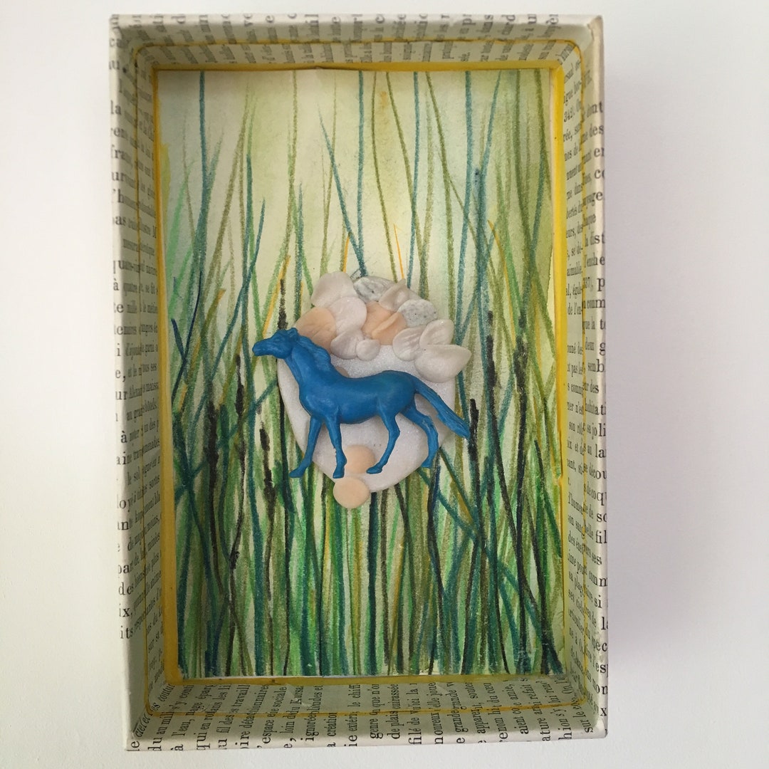 Cardboard Diorama Box With Vintage Horse 'trésor' - Etsy
