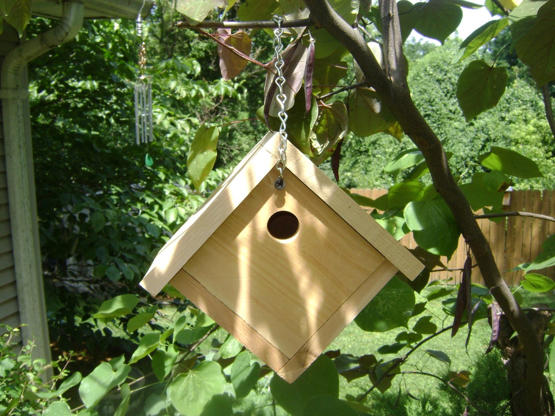 Wren House Handcrafted From Cedar With Rust Resistant Chain, Built to ...