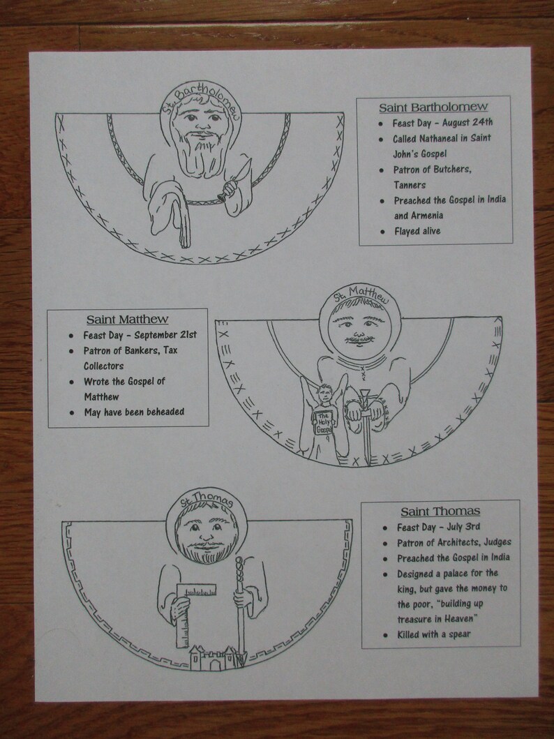 Printable 12 Apostle Paper Figures - Etsy