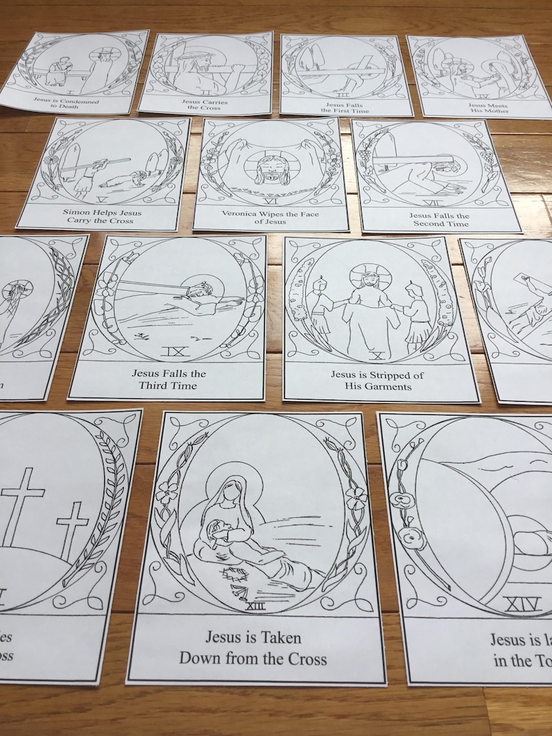 Stations of the Cross Coloring Pages Download - Etsy