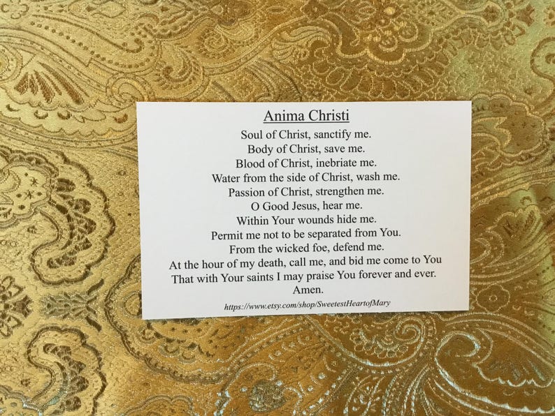 Anima Christi Prayer Cards - Etsy