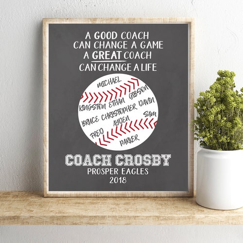 Printable/editable Baseball Coach End of Season Gift Card | Etsy