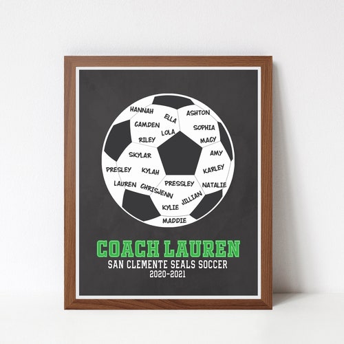 Football Coach Gift Soccer Word Art Printable Gift - Etsy UK