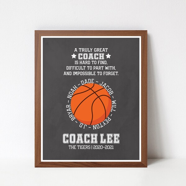 Printable Basketball Coach Thank You Card - Etsy