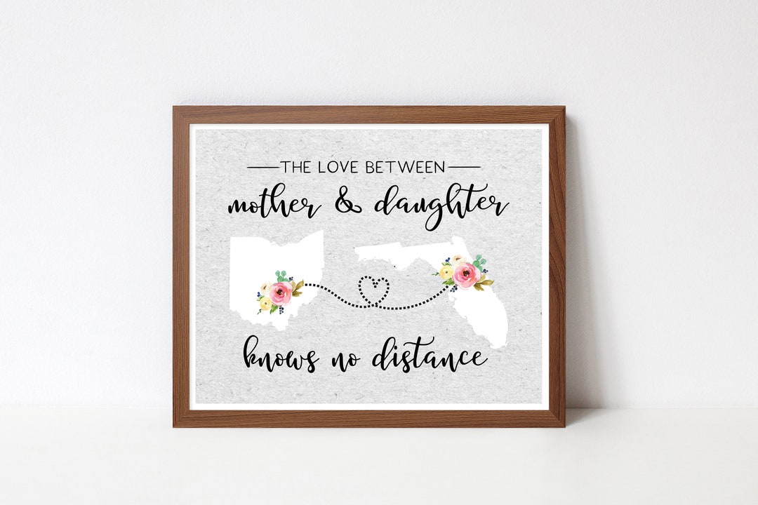 Love Between A Mother And Daughter Knows No Distance Custom Wall Etsy