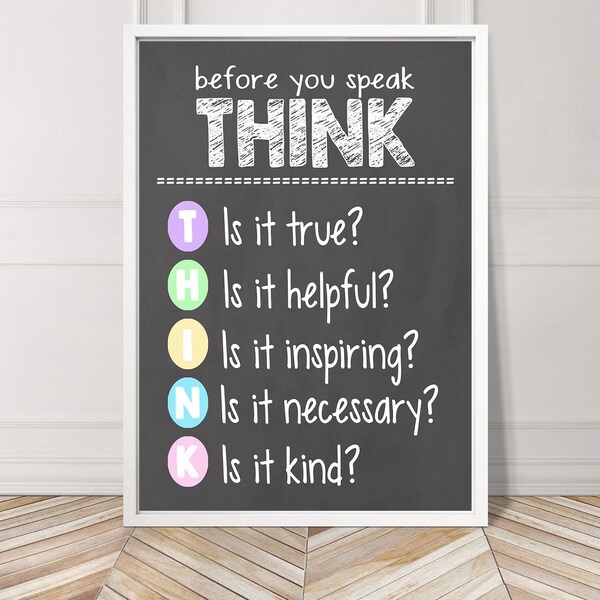 Think Before You Speak - Etsy