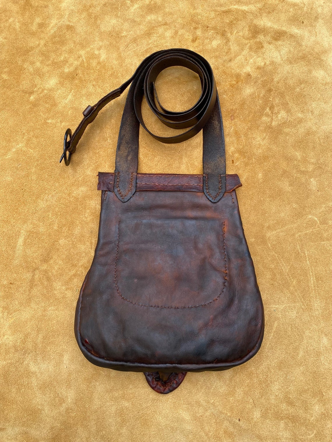 Handsewn Leather Shoulder Bag (M206) - Etsy
