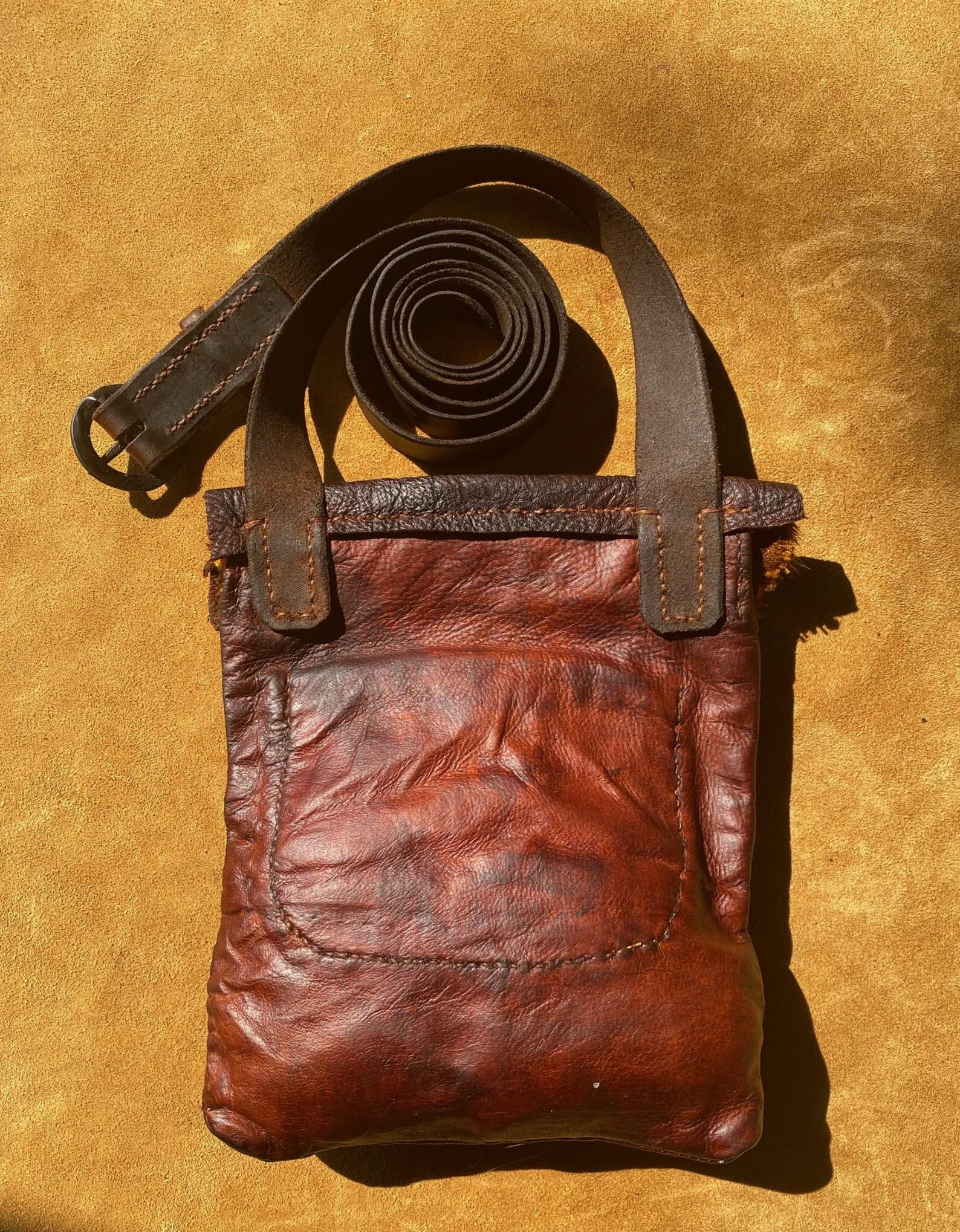 Oil Tan Deer Hide Pouch With Bark Tanned Flapped - Etsy