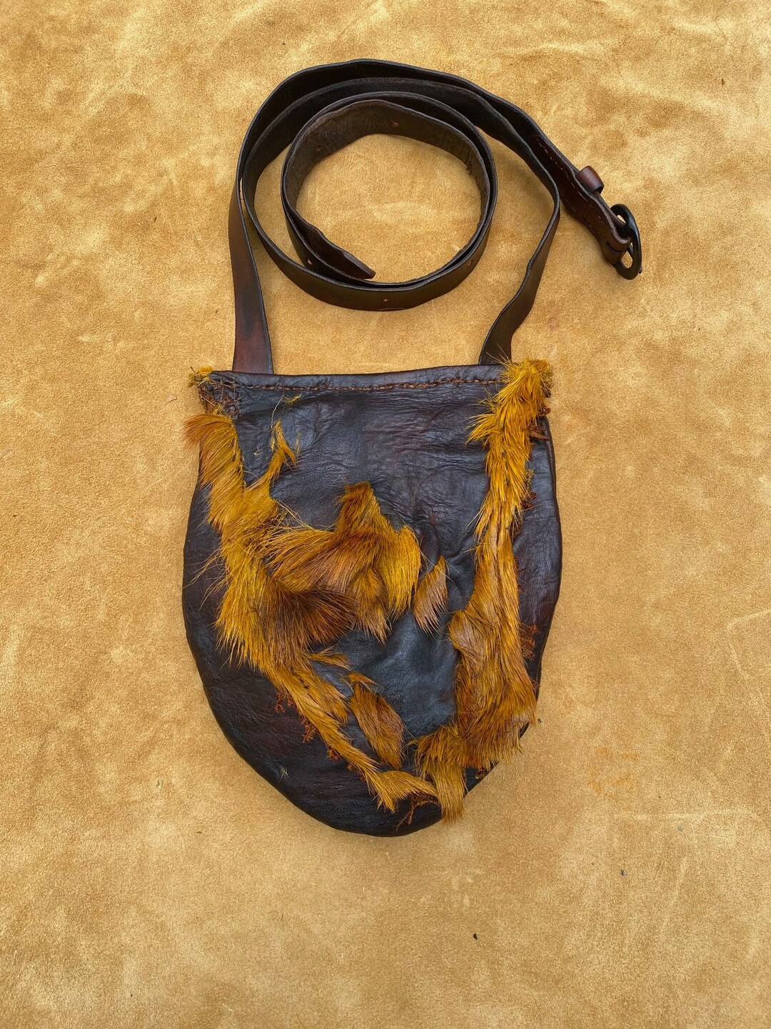 Bark Tanned Deer Hide Handsewn Pouch (207) - Etsy