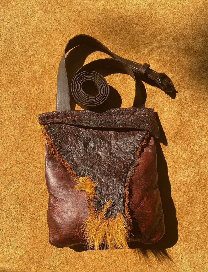Oil Tan Deer Hide Pouch With Bark Tanned Flapped - Etsy
