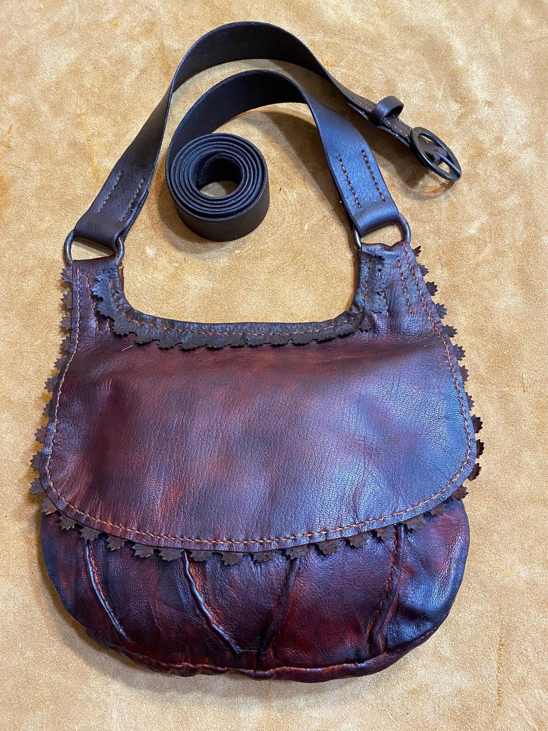 Handsewn Divided Panel Pouch (273) With Scalloped Edge Flap - Etsy