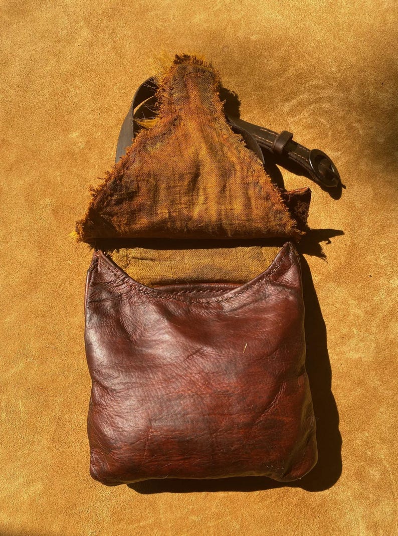 Oil Tan Deer Hide Pouch With Bark Tanned Flapped - Etsy