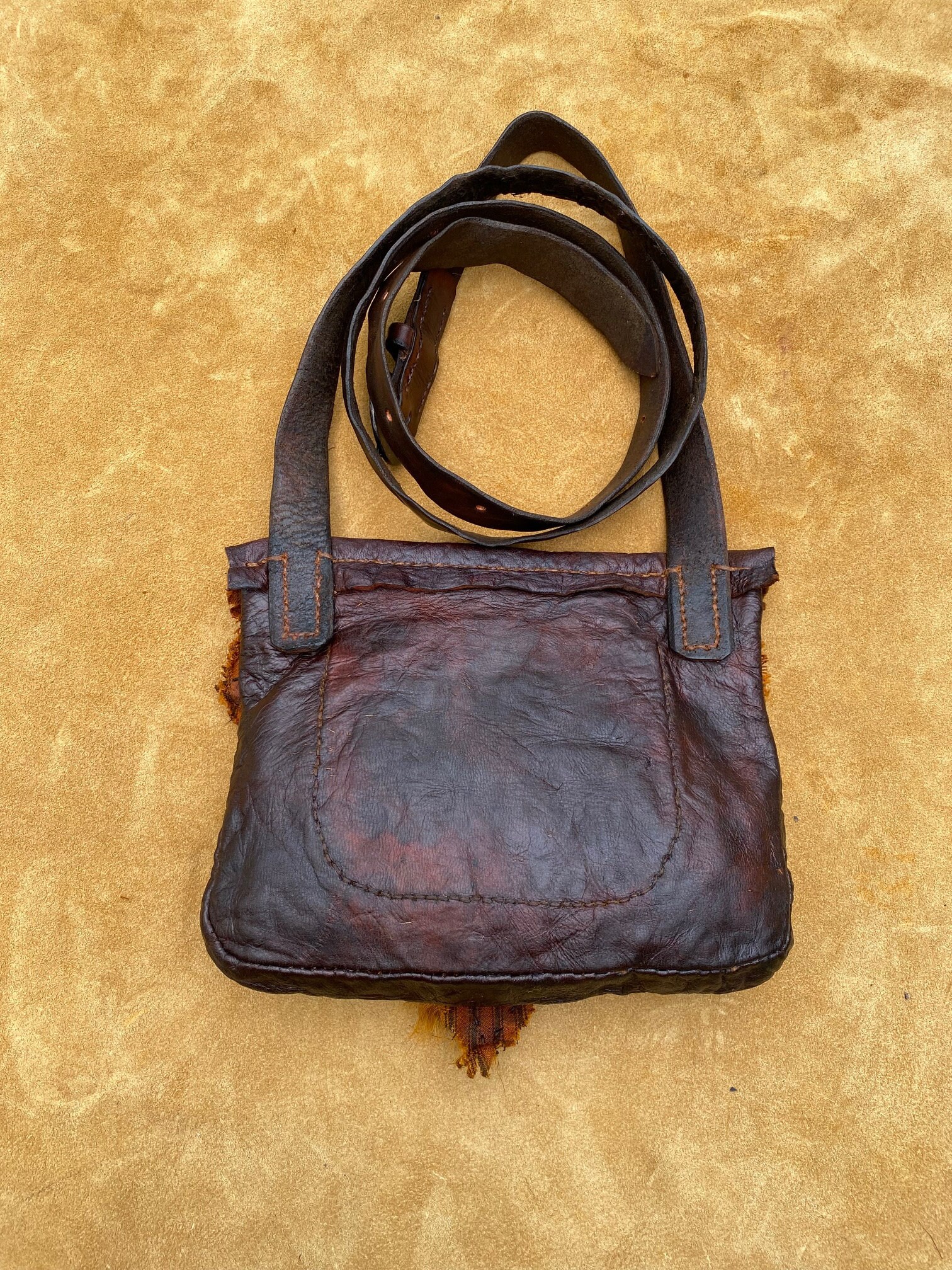 Bark Tanned Deer Hide Handsewn Pouch - Etsy