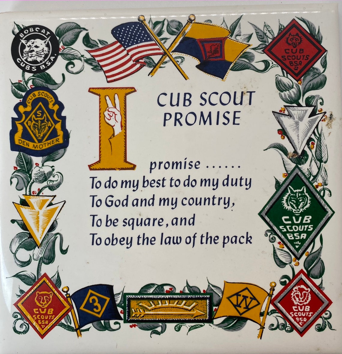 Vintage Cub Scout Promise Plaque - Etsy