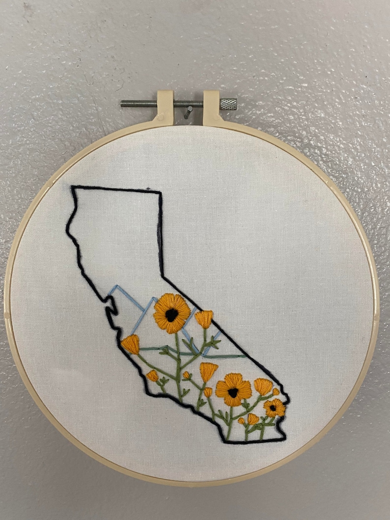 California Embroidery Pattern - Etsy