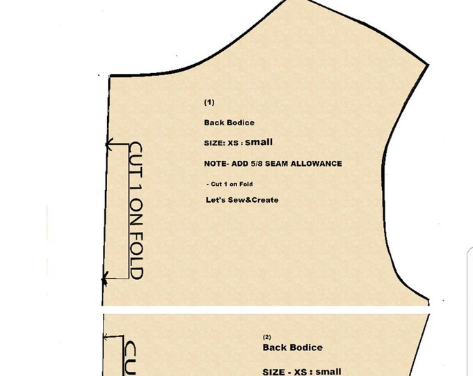Back Basic Bodice Sewing Pattern - Etsy