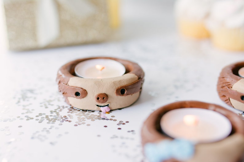 Sloth decor tealight candle holders Sloth gift for | Etsy