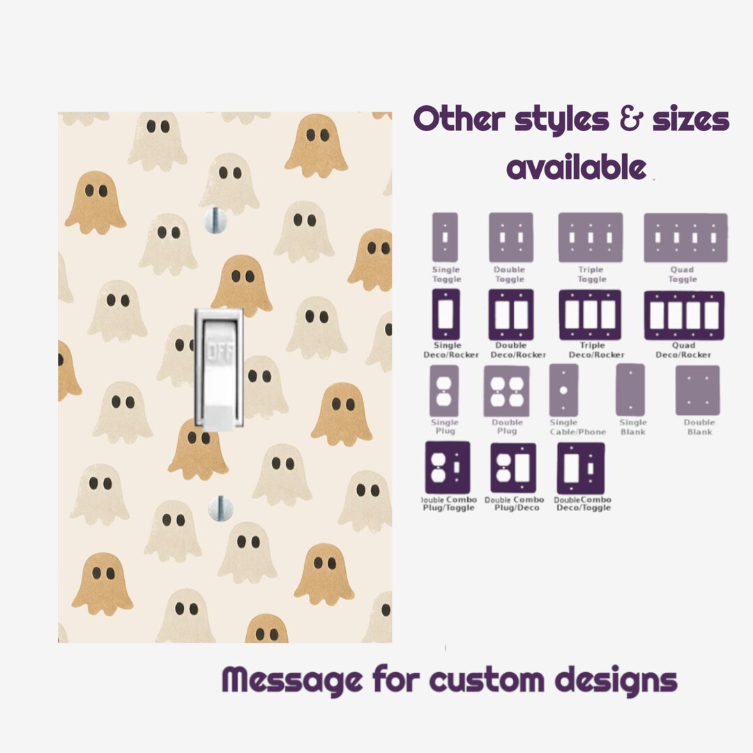 FREE Personalization Ghost Light Switch Cover Family Name Cute Ghost ...