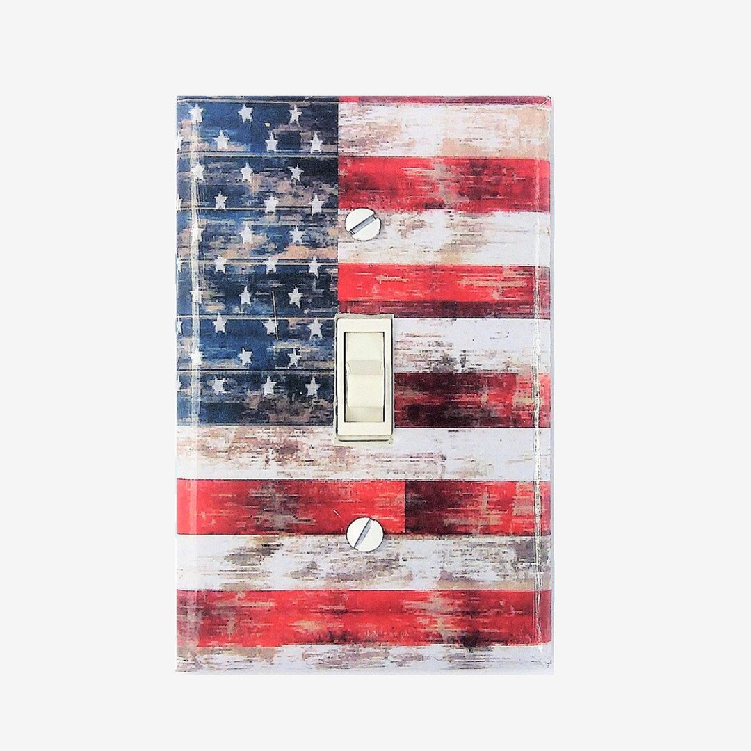 Distressed American Flag Light Switch Cover Patriotic Wall Decor ...