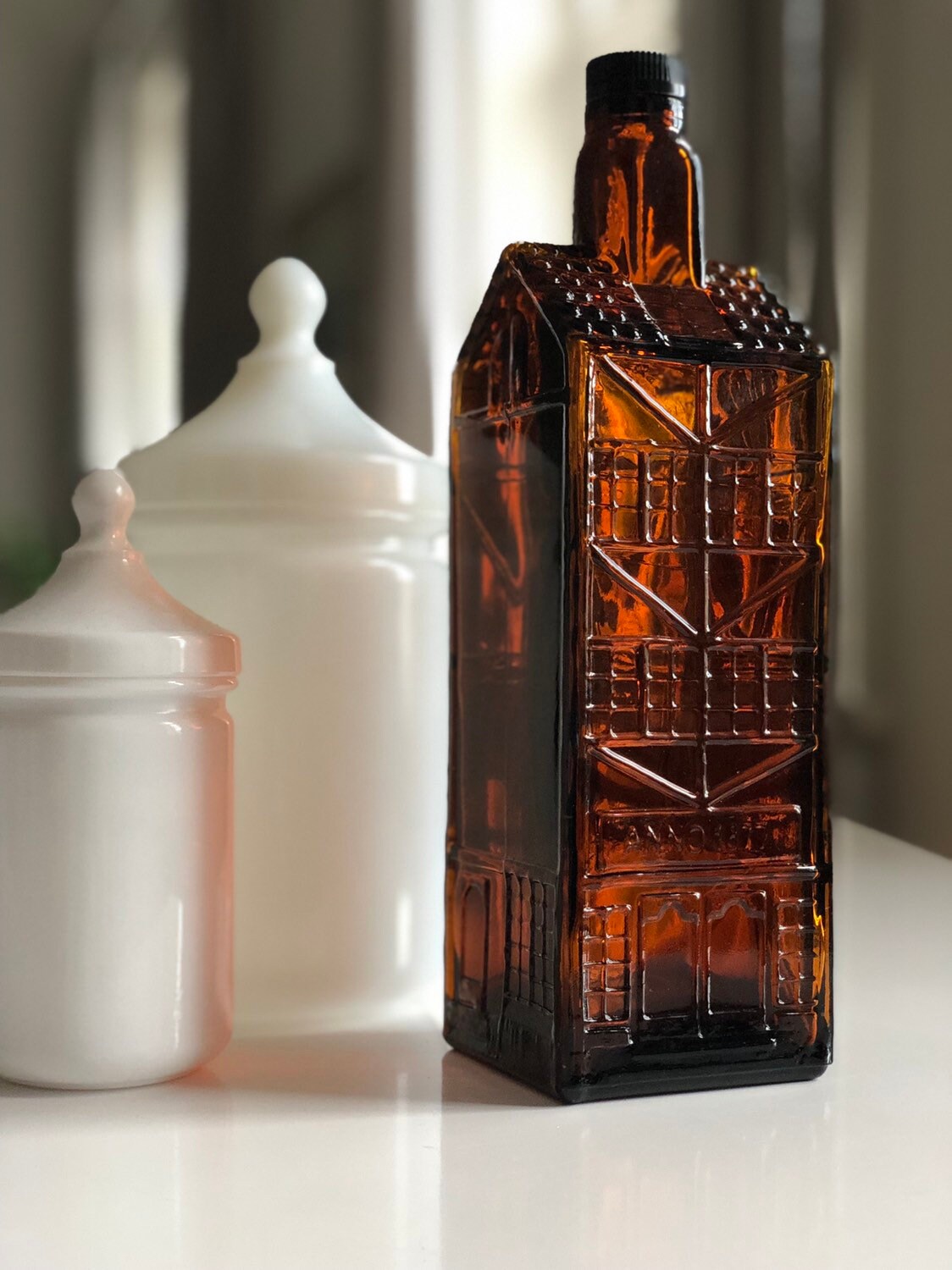 Danish amber bottle Copenhagen building anno 1877