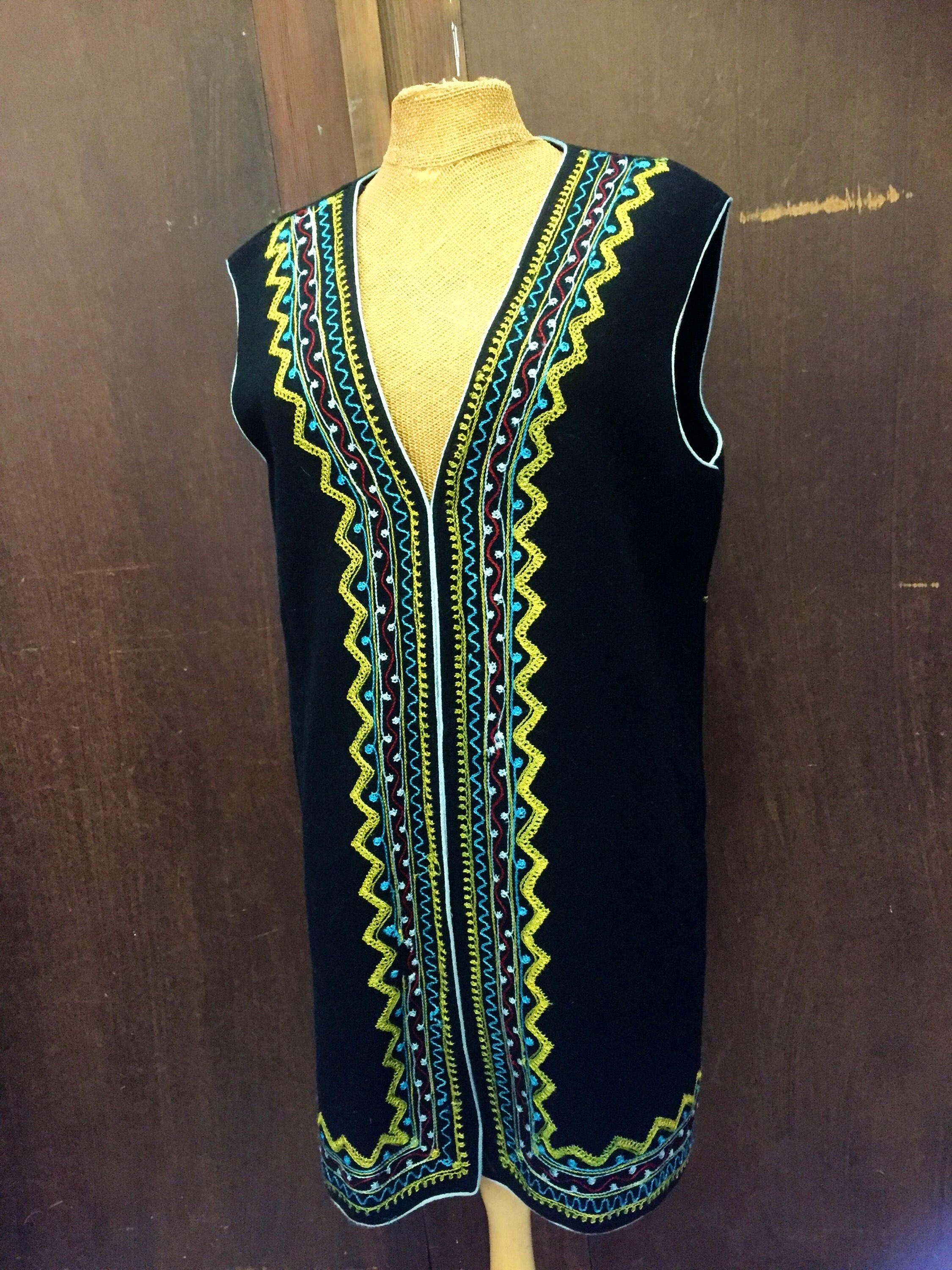 Vintage /traditional /Swedish /embroidered/wool vest/folk art ...