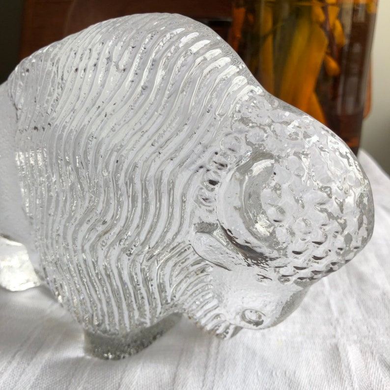 XL Lisa Larson Glass Bison Buffalo Swedish Glass 1970s Flat - Etsy
