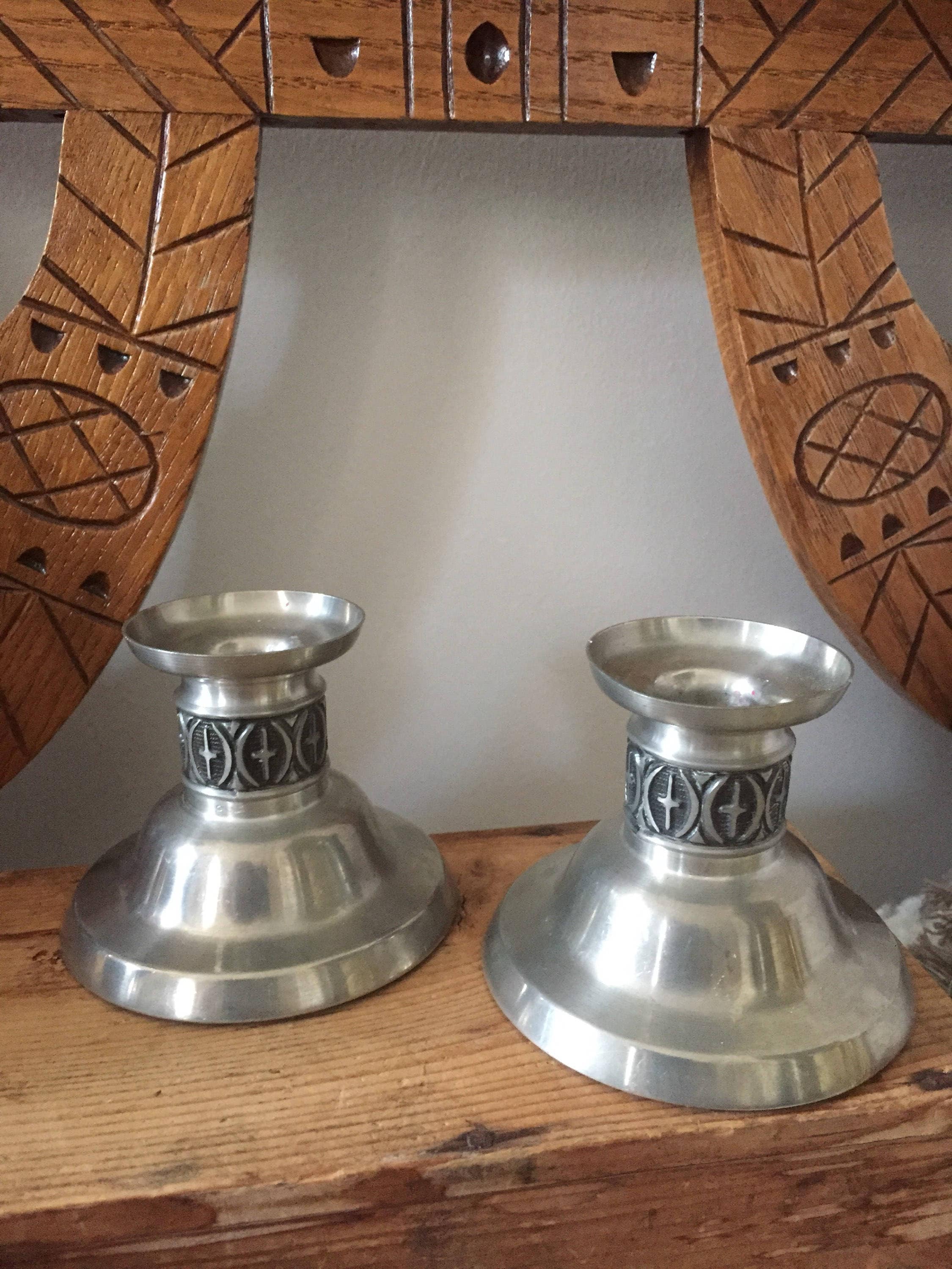 Norwegian nordic candle holder pewter 1960s traditional Norwegian ...