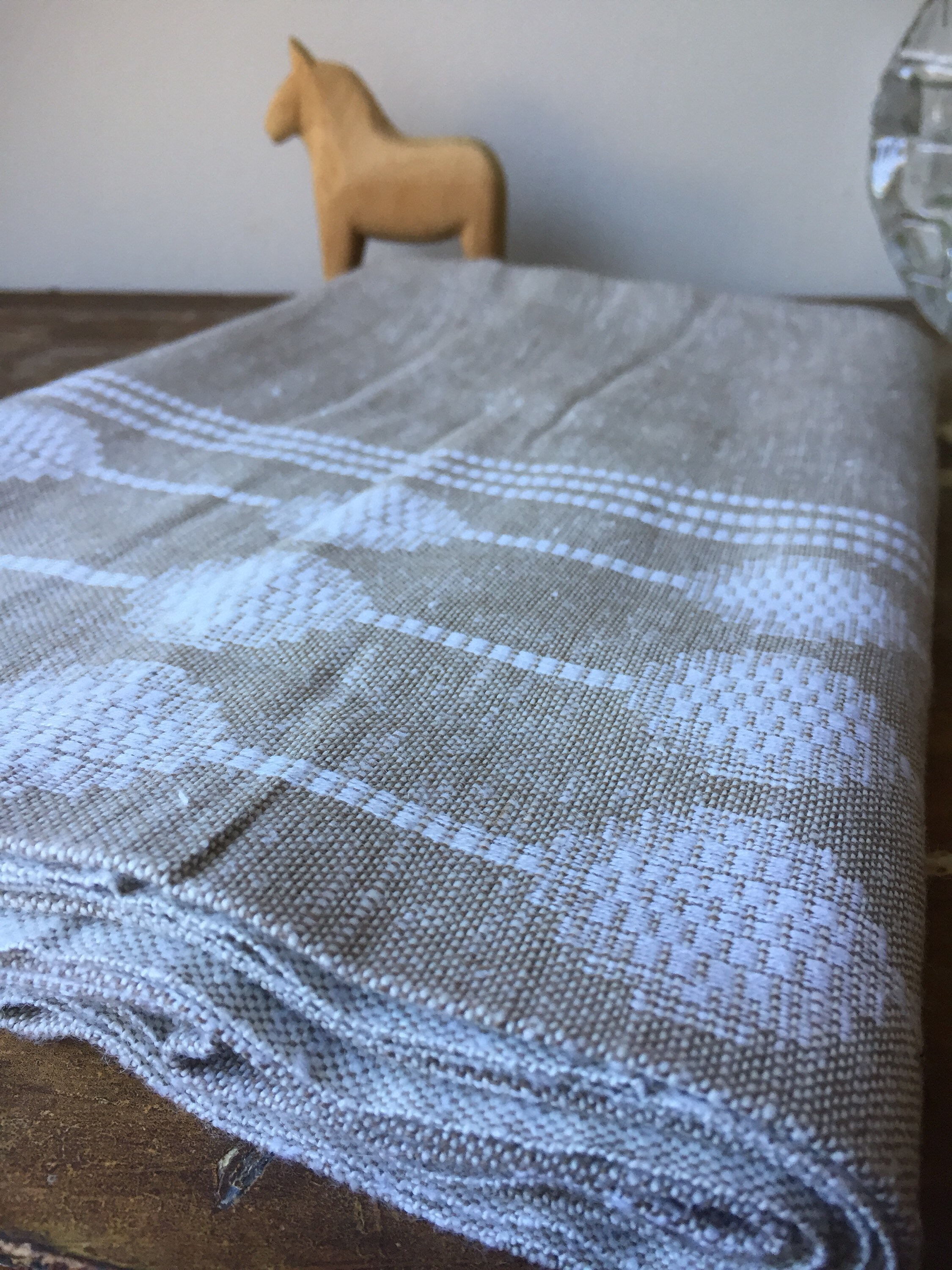 Tablecloth Vintage Scandinavian boho linen cotton woven tablecloth ...