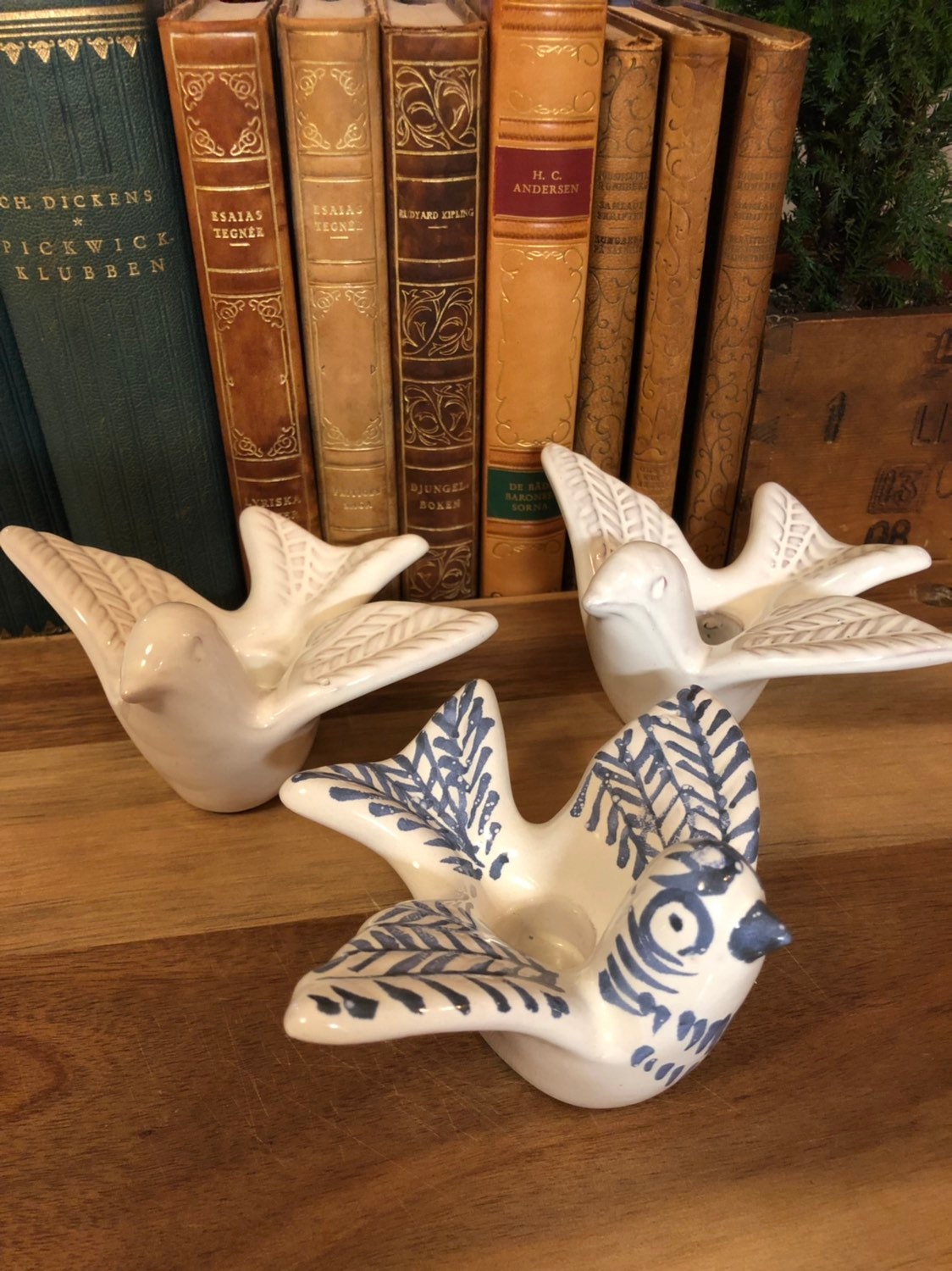 Set of 3 ceramic Swedish bird candleholders by Gabriel Scandinavian ...