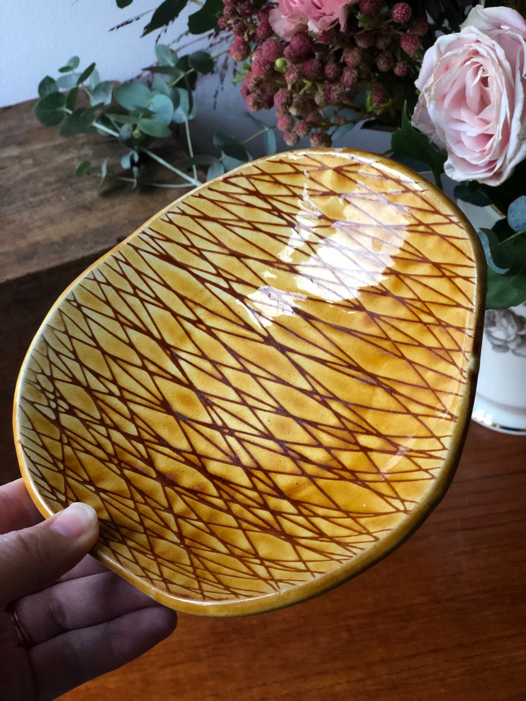 Vintage Ugo Zaccagnini Studio Pottery Trinket Plate Bowl Traditional ...
