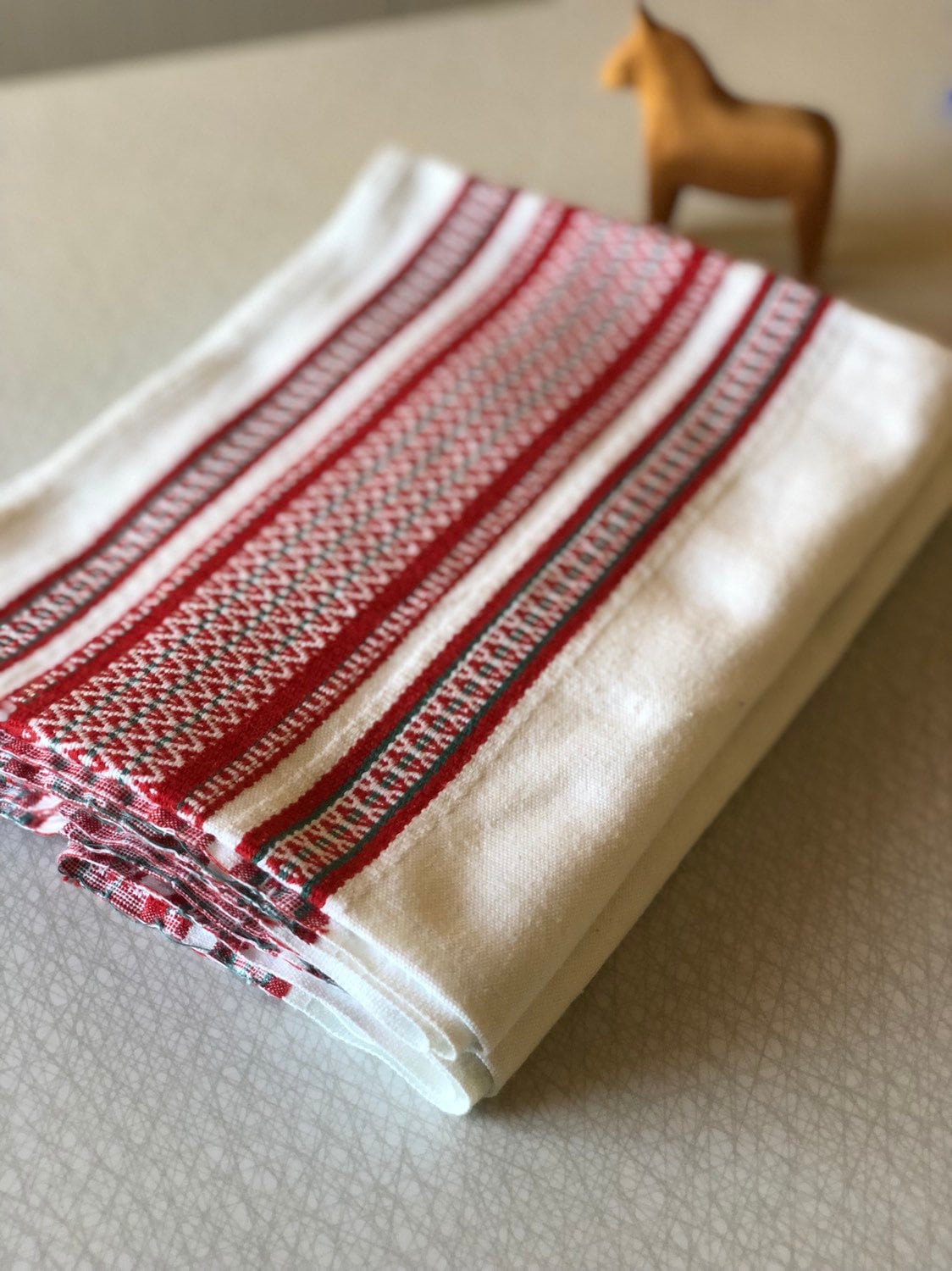 Tablecloth Vintage Scandinavian scandiboho linen cotton handwoven ...