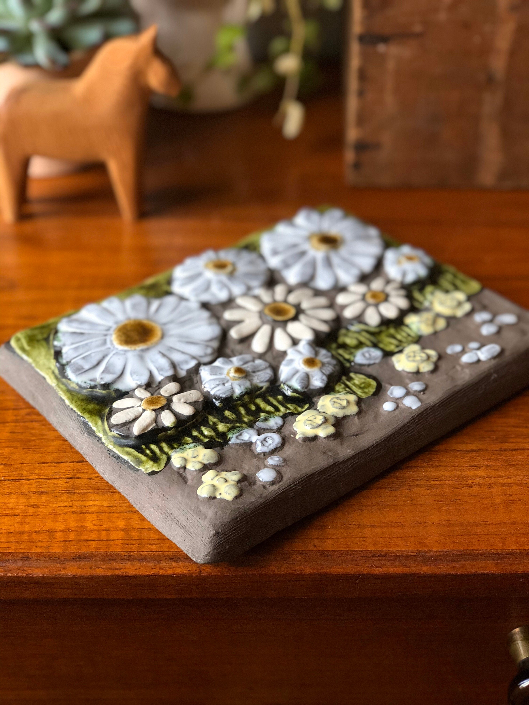 Vintage 1960s ceramic tile plaque ceramic wall art by JIE Sweden ...