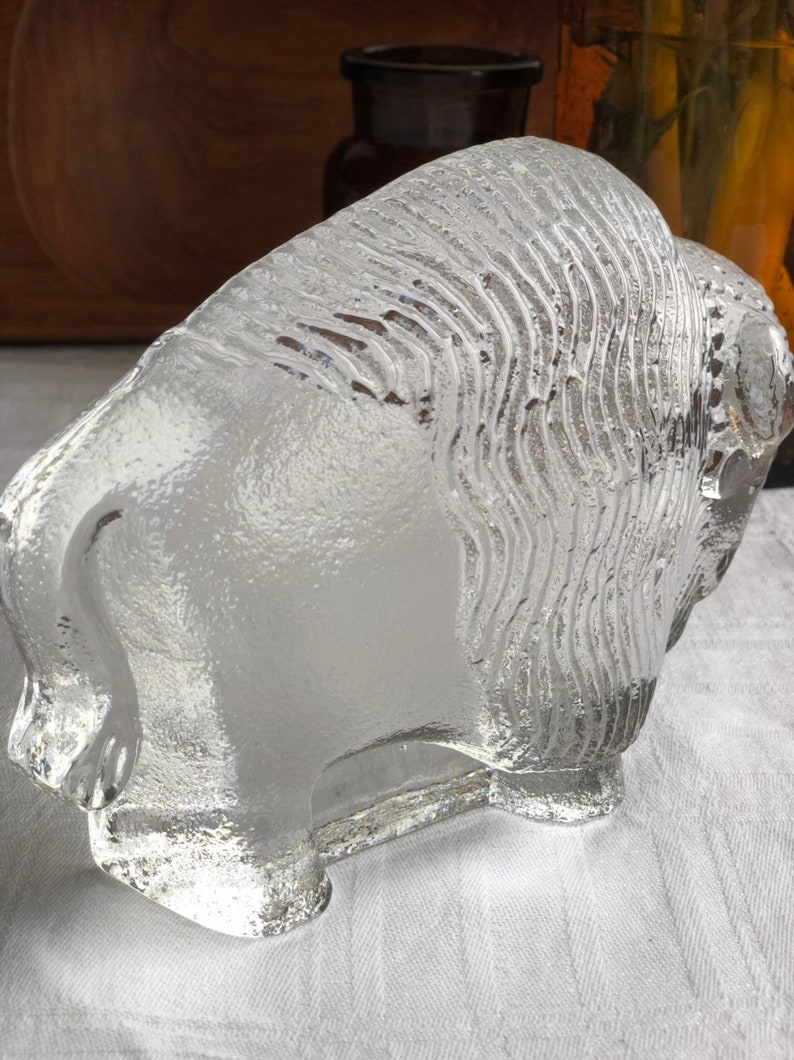 XL Lisa Larson Glass Bison Buffalo Swedish Glass 1970s Flat - Etsy